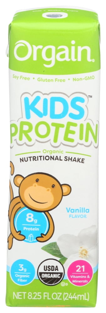 Orgain Kids Organic Grass Fed Protein Nutritional Shake, Vanilla- 8g ...