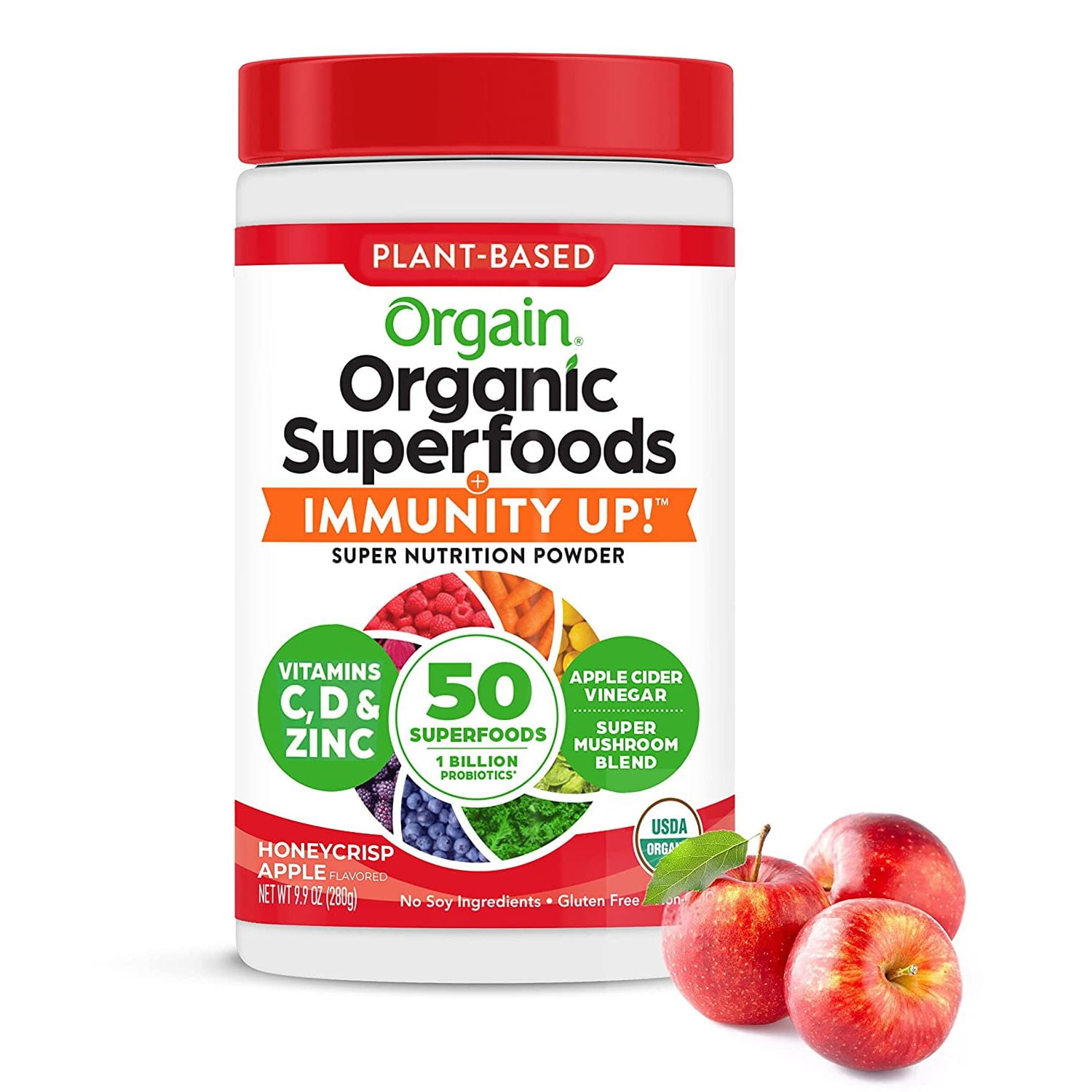 Orgain Organic Superfoods + Immunity Up, Honeycrisp Apple - Walmart.com