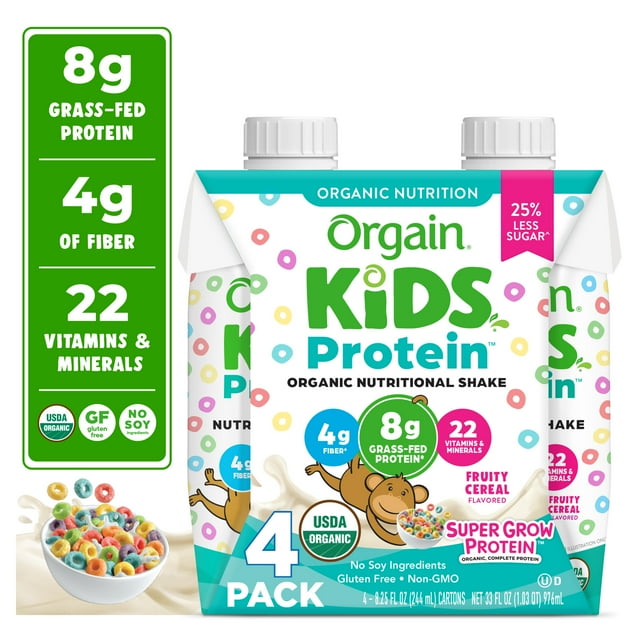 Orgain Organic Kids 8g Protein Nutritional Shake Drink, 22 Vitamins ...