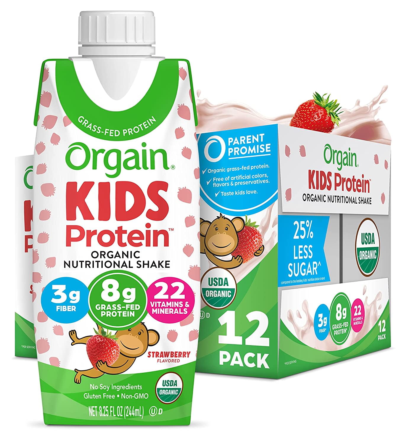 Orgain Organic Kids Nutritional Shake, 22 Vitamins & Minerals ...