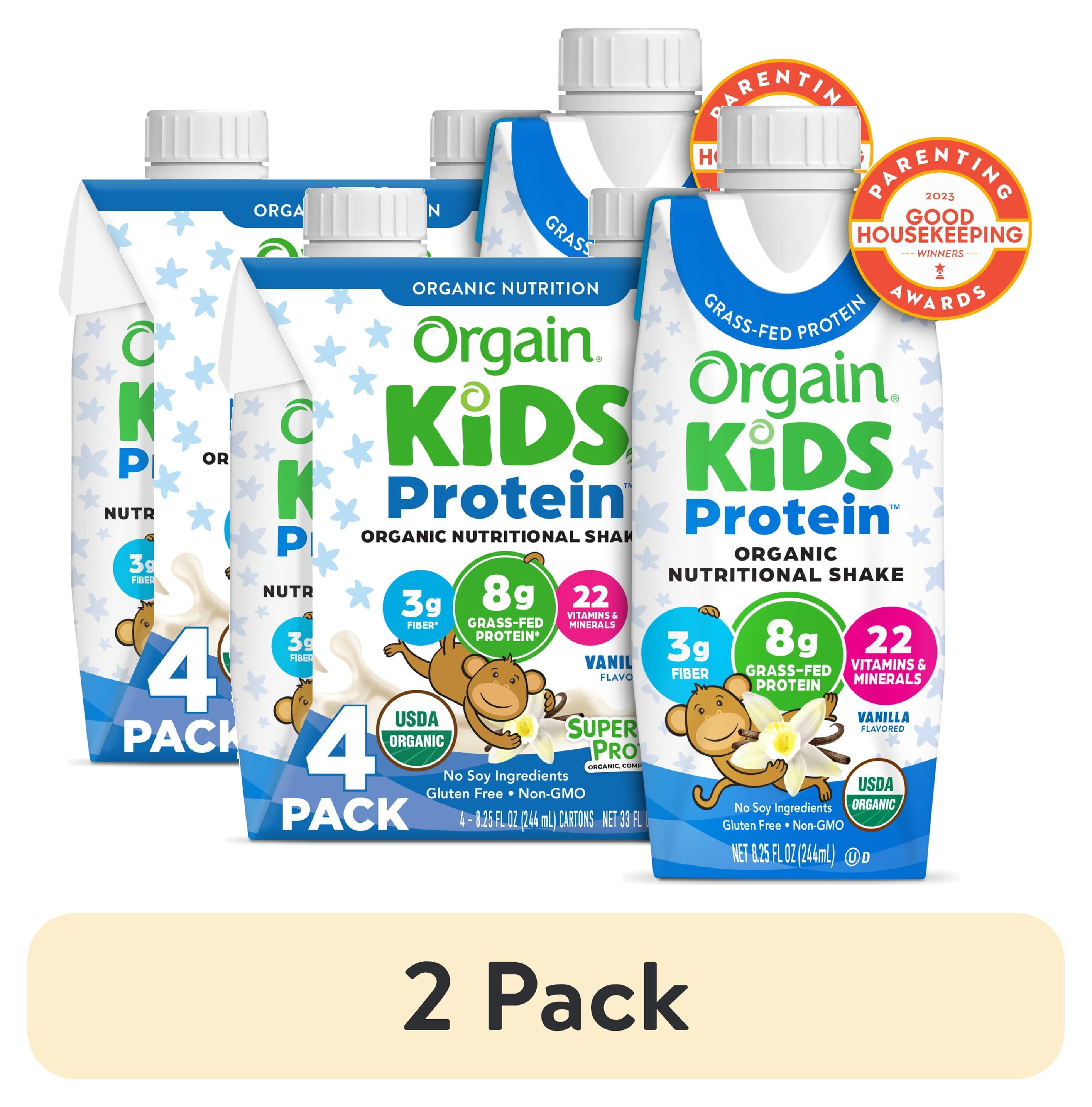 (2 pack) Orgain Organic Kids 8g Protein Nutritional Shake Drink, 22 ...