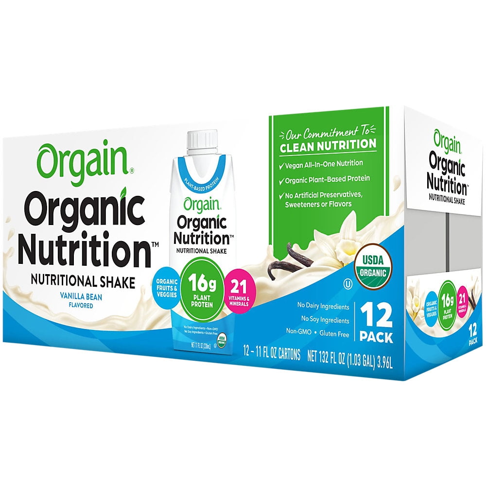 Orgain Vegan Organic Ready-to-Drink Nutritional Shake, Plant-Based ...