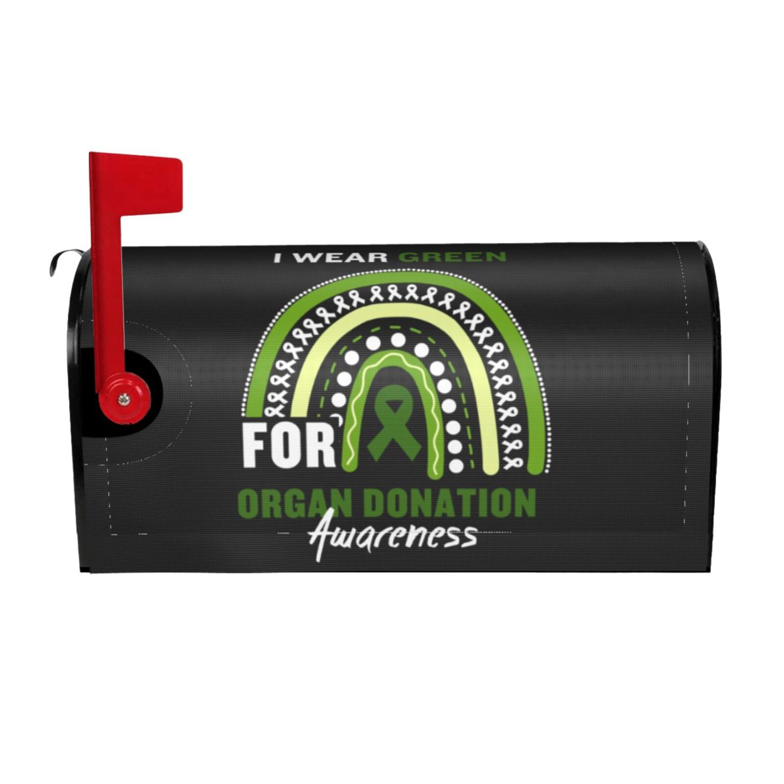 Organ Donation Awareness Month Green Ribbon Magnetic Mailbox Cover Post ...