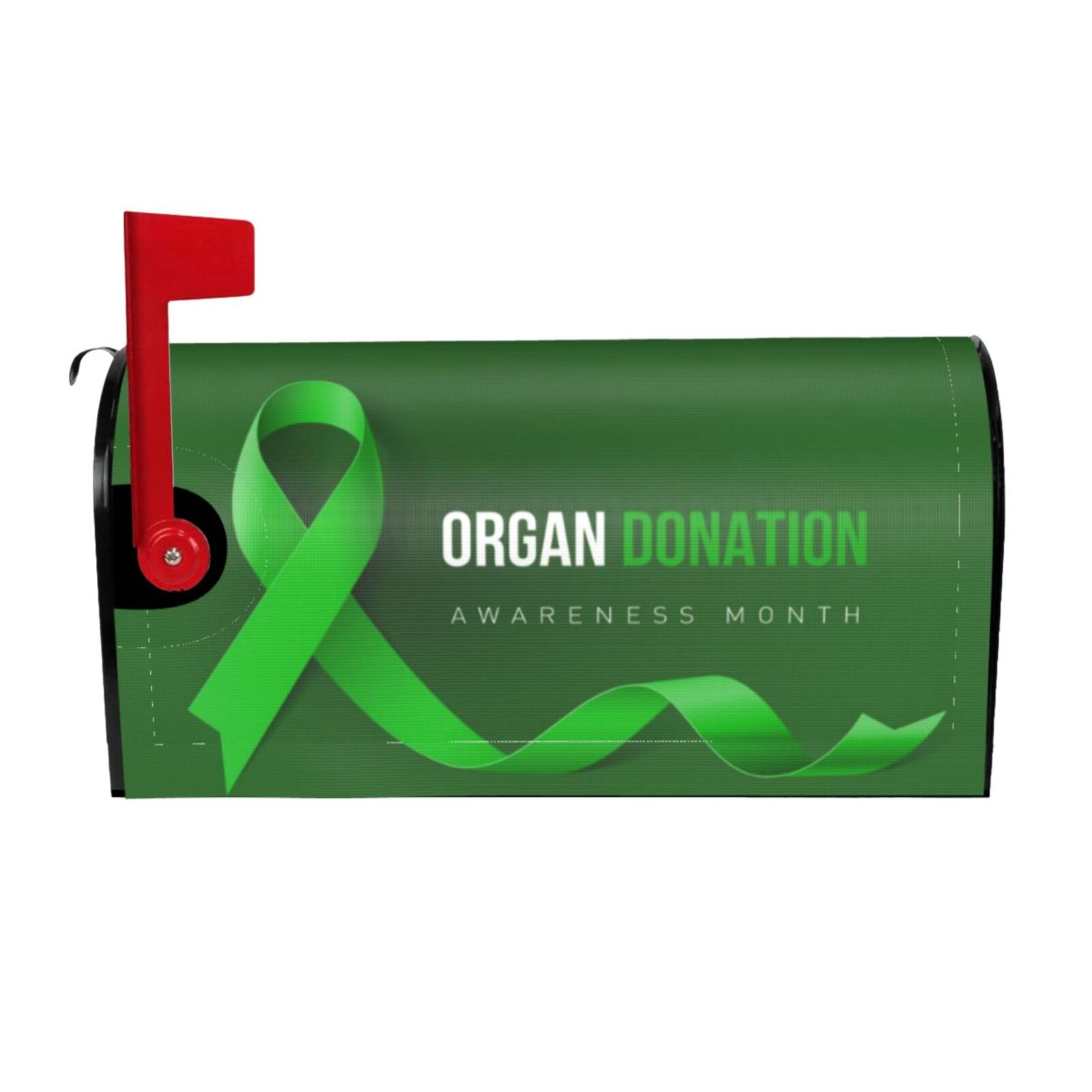 Organ Donation Awareness Month Green Ribbon Magnetic Mailbox Cover Post ...