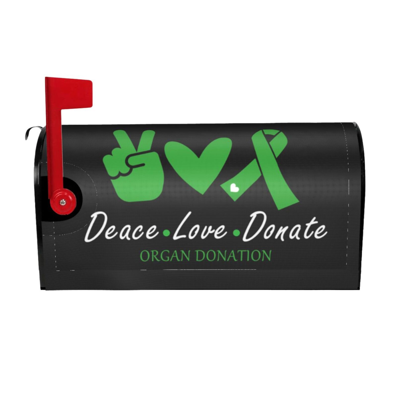Organ Donation Awareness Month Green Ribbon Magnetic Mailbox Cover Post ...
