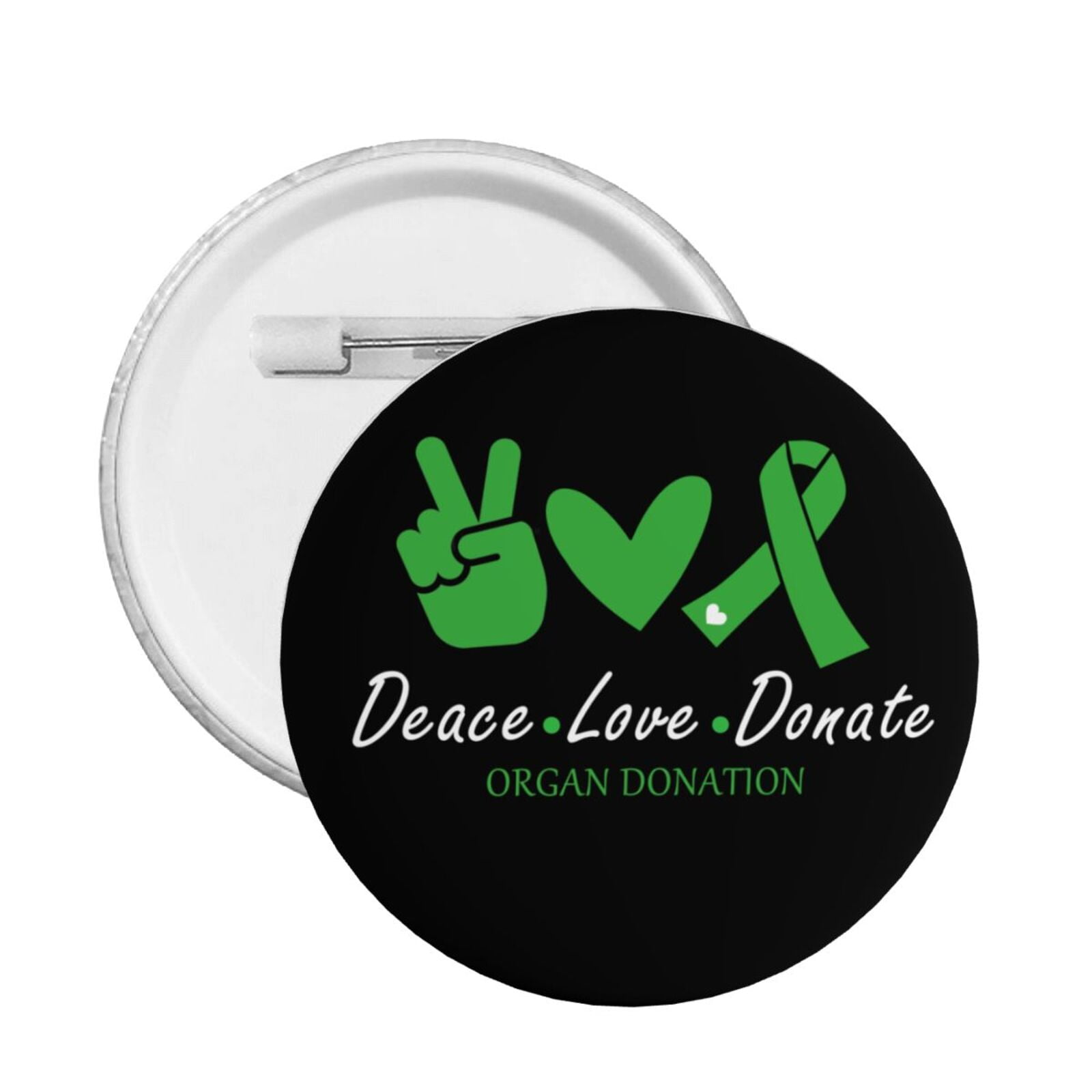 Organ Donation Awareness Month Green Ribbon Pin Button Badge ...