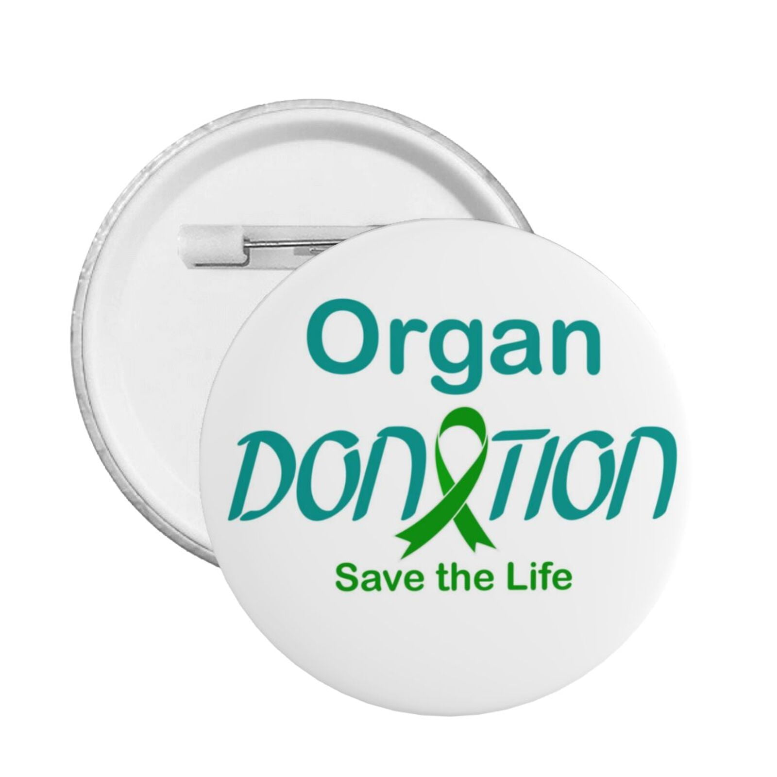 Organ Donation Awareness Month Green Ribbon Pin Button Badge ...
