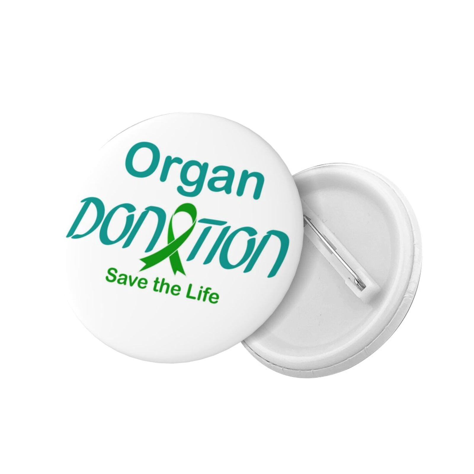 Organ Donation Awareness Month Green Ribbon Pin Button Badge ...