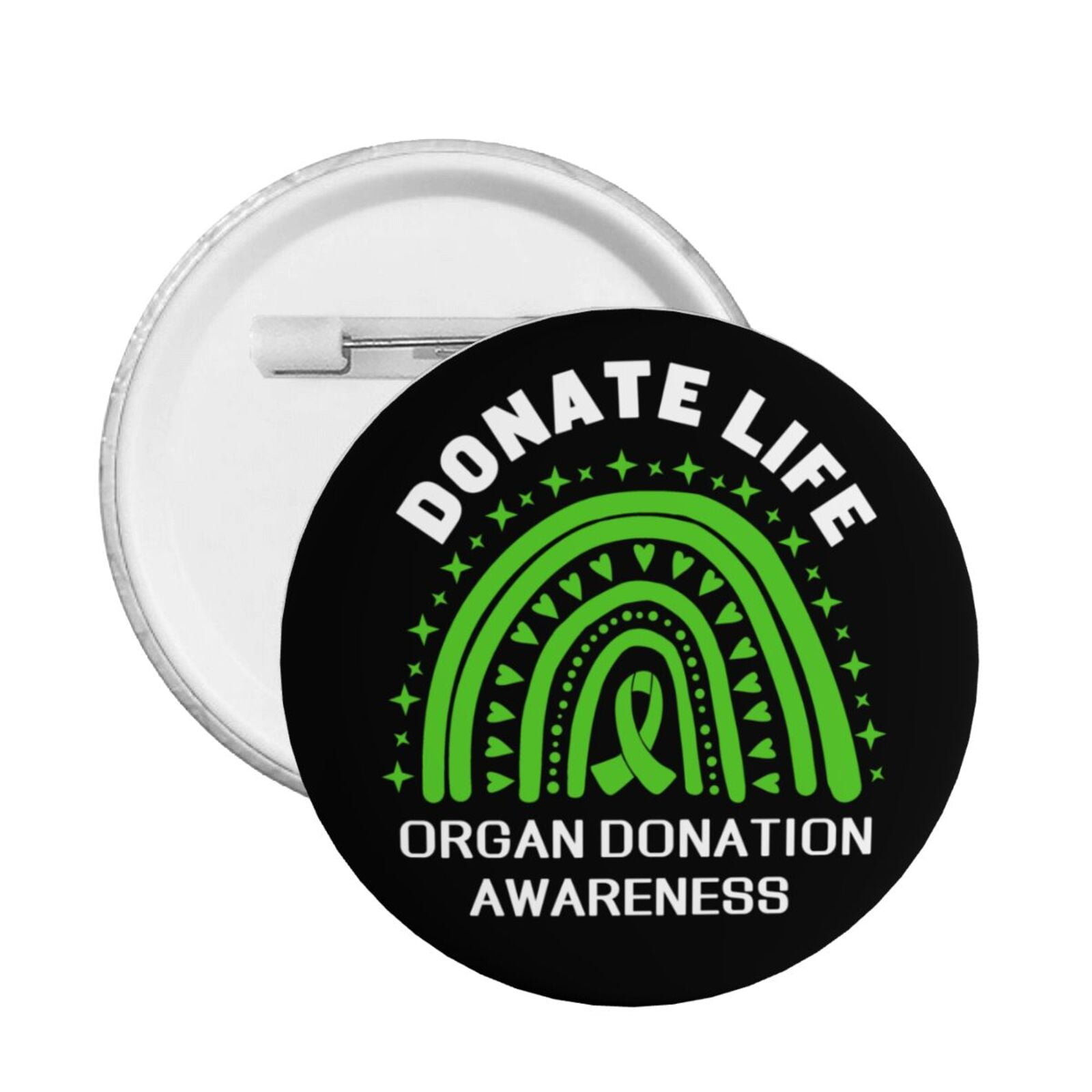 Organ Donation Awareness Month Green Ribbon Pin Button Badge ...