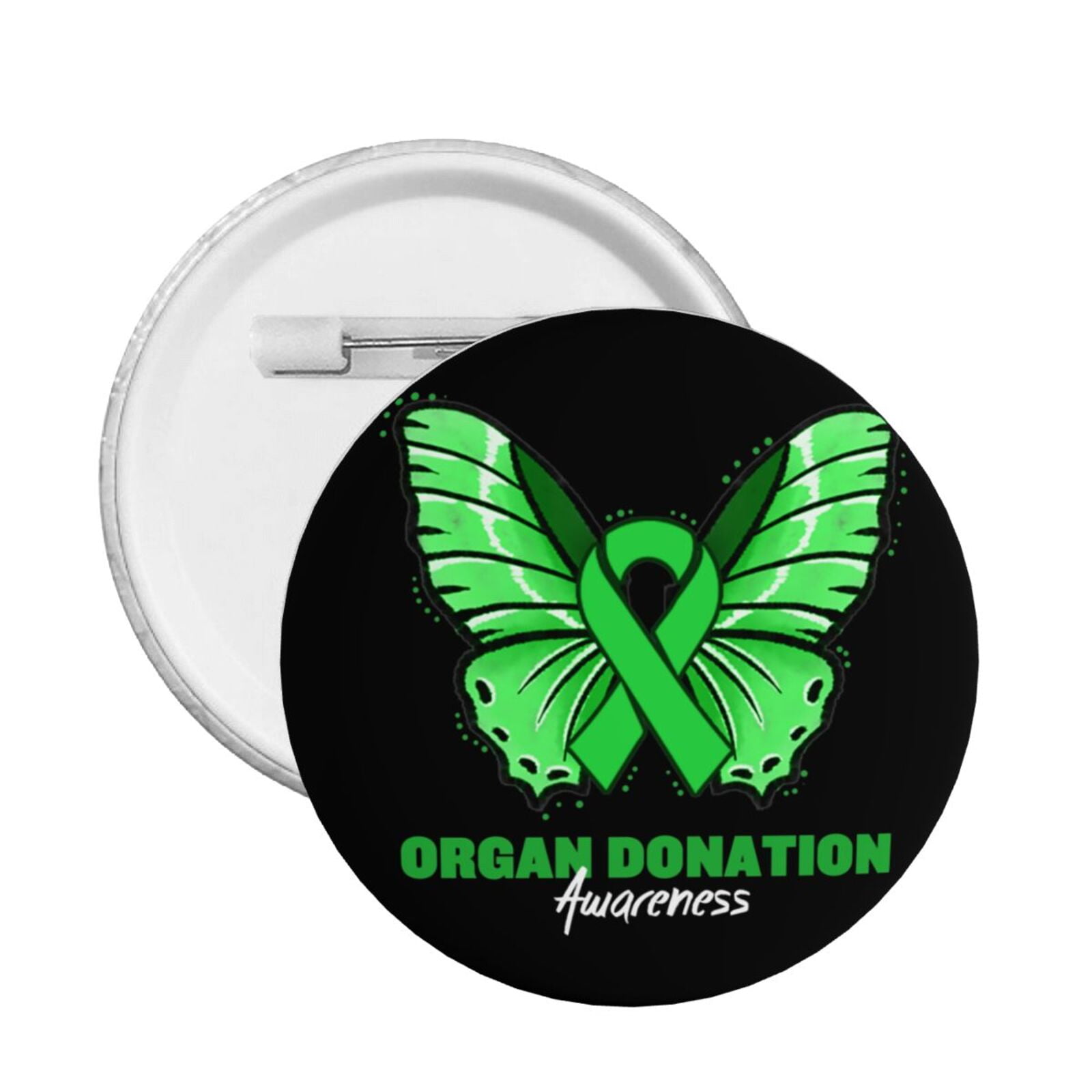 Organ Donation Awareness Month Green Ribbon Pin Button Badge ...