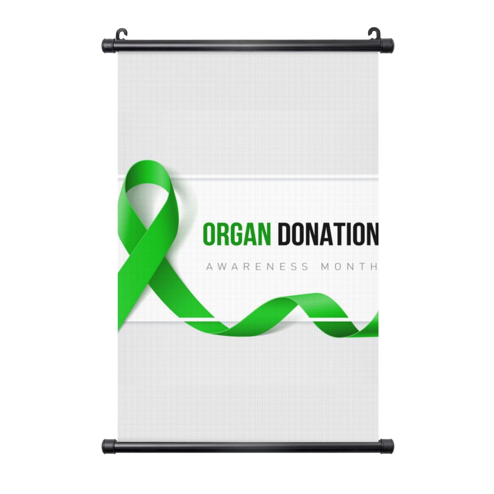Organ Donation Awareness Month Green Ribbon Poster Wall Art Banner ...