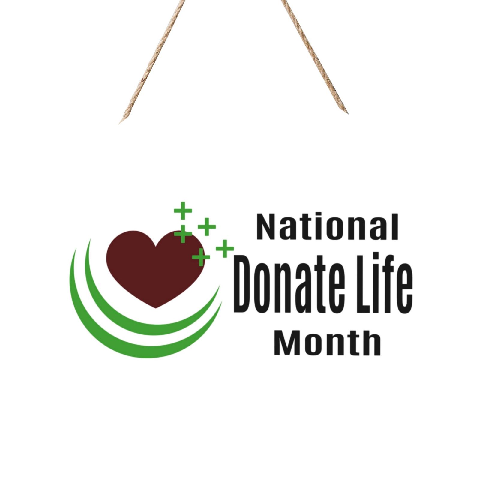 Organ Donation Awareness Month Green Ribbon Wooden Hanging Sign ...