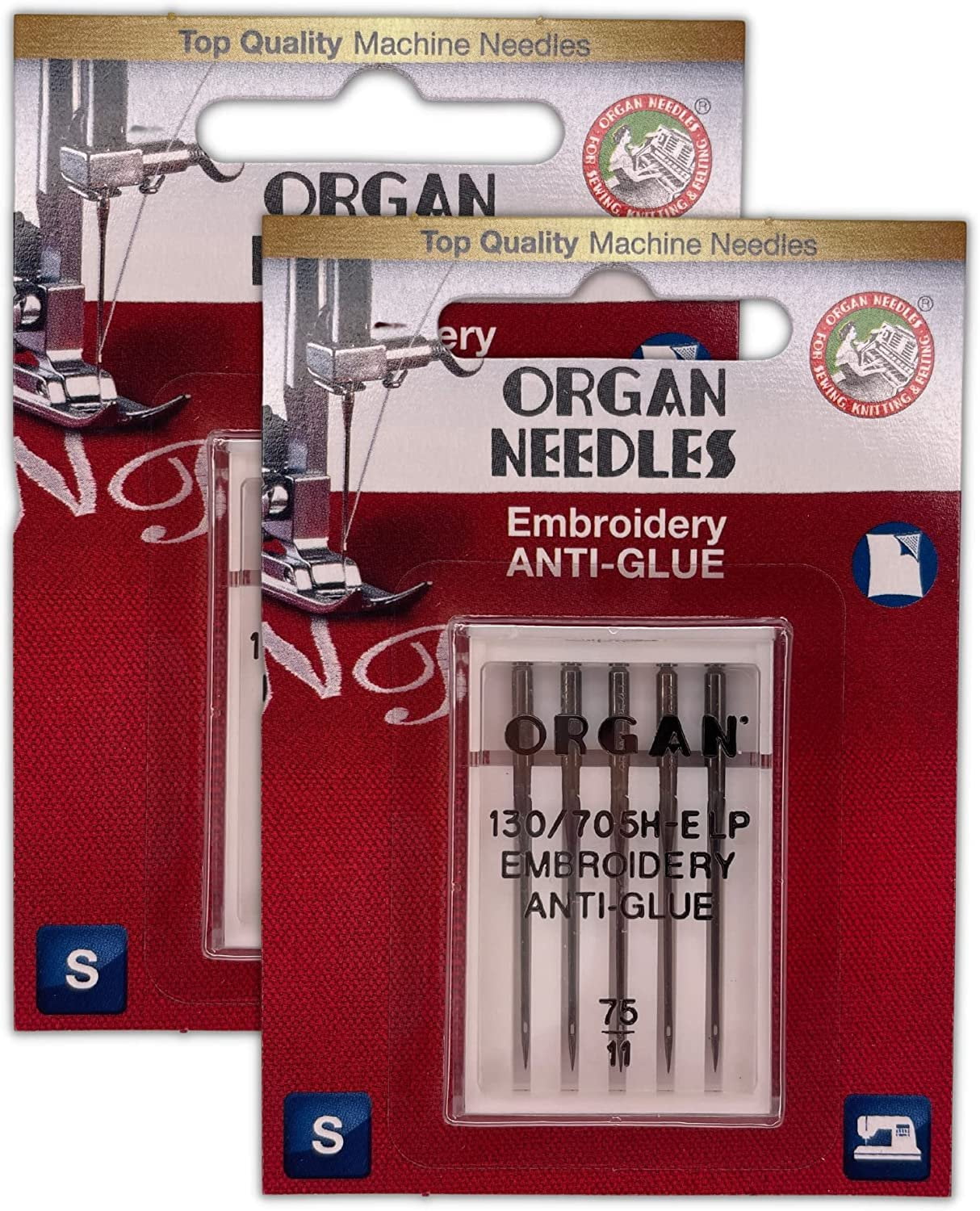 Organ Needles Anti-Glue Sewing Machine Needles Non-Stick 75/11 Size in ...
