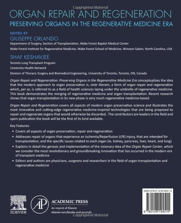 Pre-Owned Organ Repair and Regeneration : Preserving Organs in the ...
