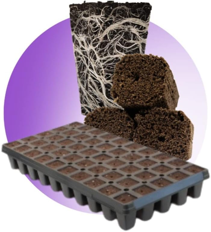 OrganiPlug Seed & Cutting Plugs - Pre-Filled Tray w/ 50 Tall Plugs ...
