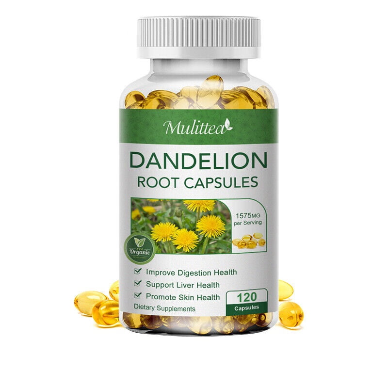 Organic 1575 Mg Dandelion Root Capsules Cholesterol Antioxidant Liver Kidney 120 Capsules ...
