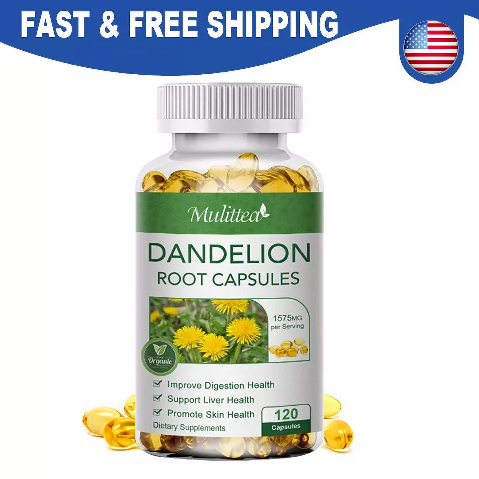 Organic_1575Mg_Dandelion_Root_Vegetarian_Capsules_Cholesterol ...
