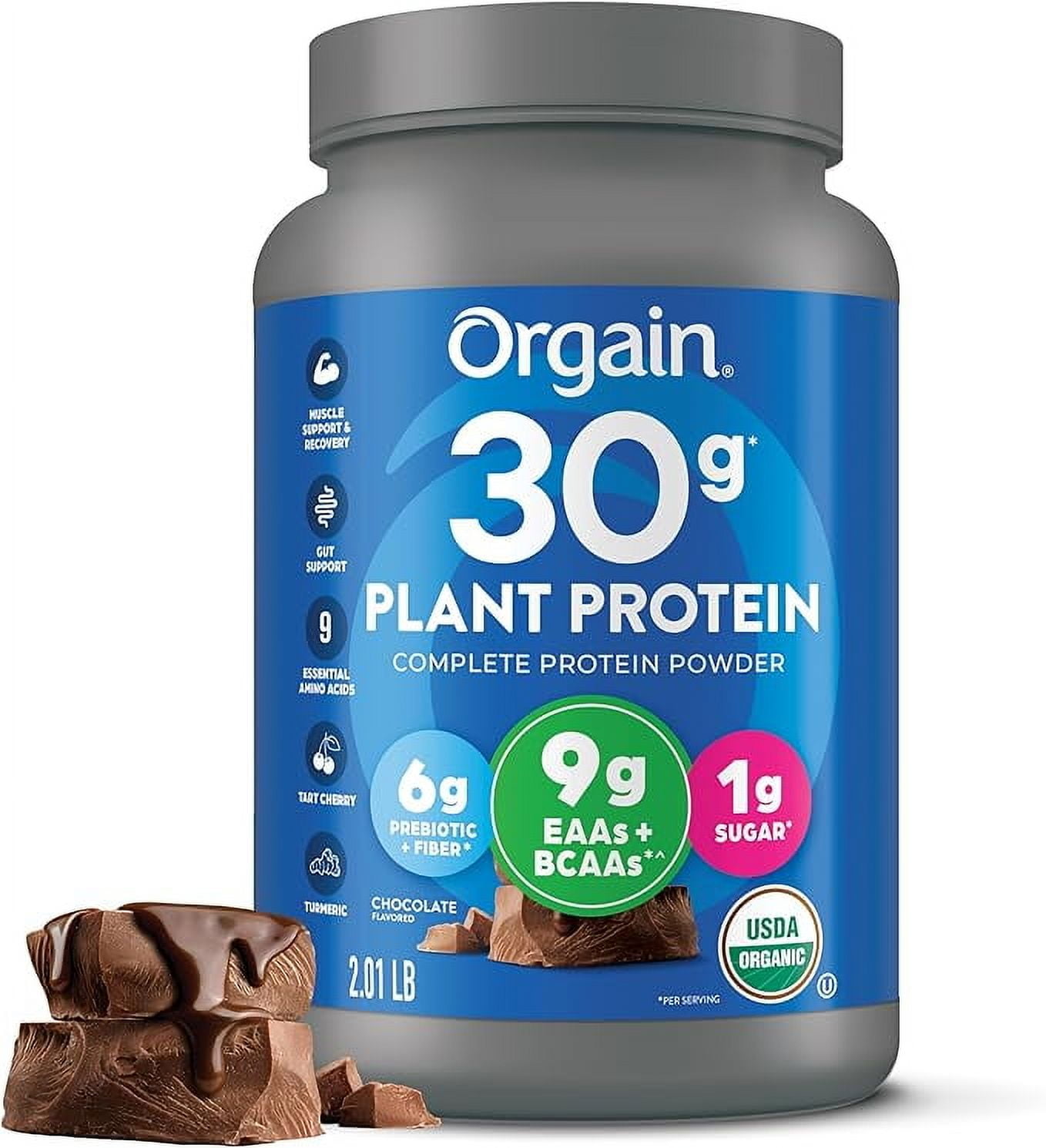 Organic 30g Vegan Chocolate Protein Powder 2.01 lb - Walmart Business ...