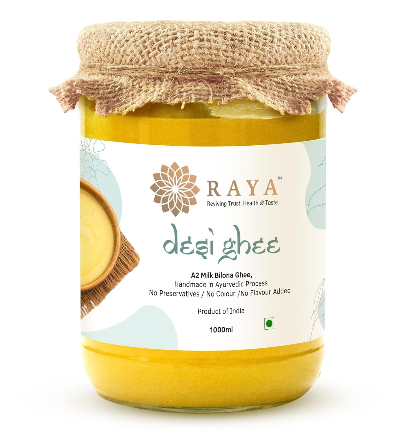 Organic A2 Desi Cow Ghee By Raya | Good Source Of Protein Fiber ...