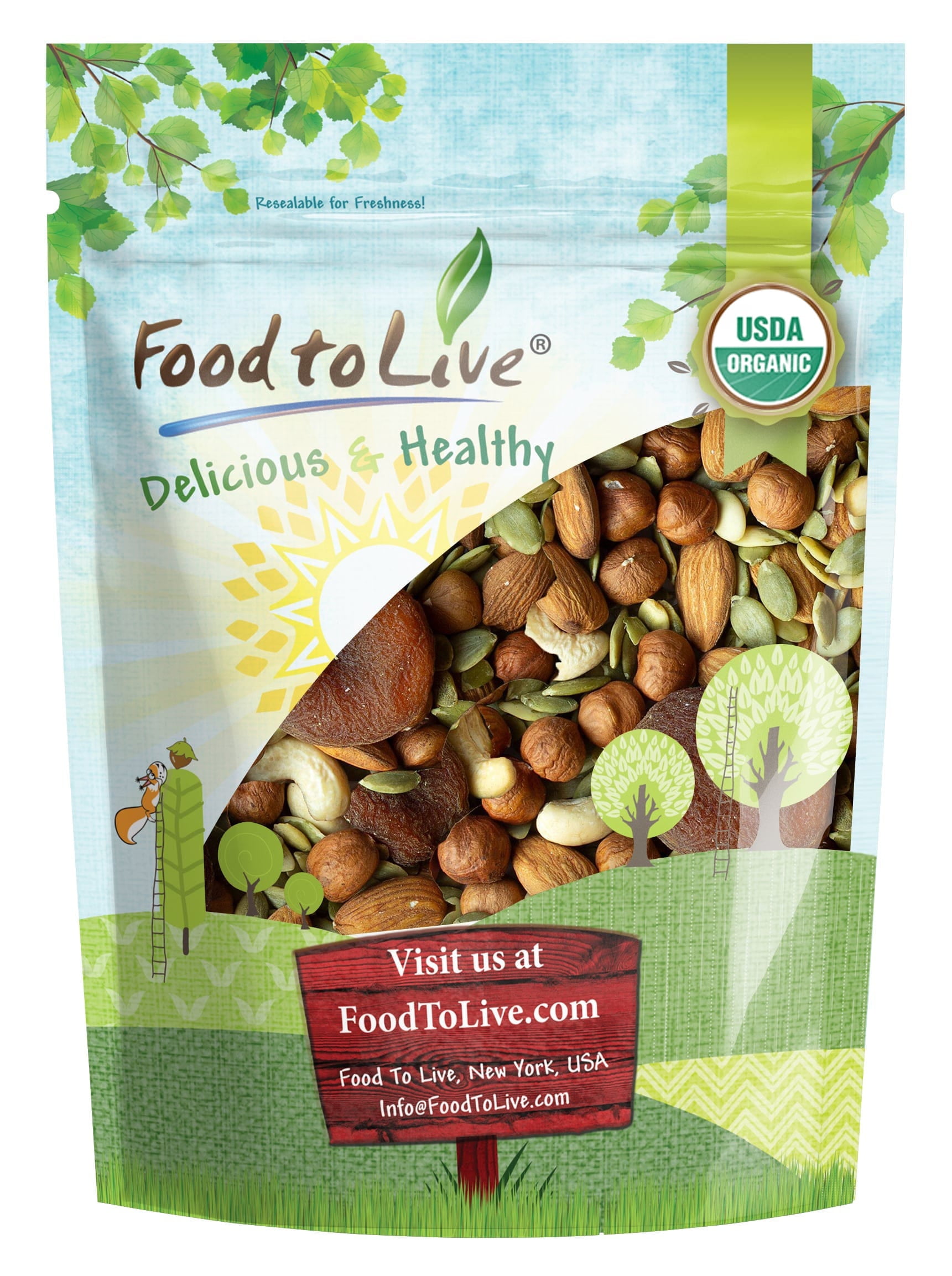 Organic Active Life Trail Mix, 2 Pounds — Non-GMO, Raw, Vegan, Kosher ...
