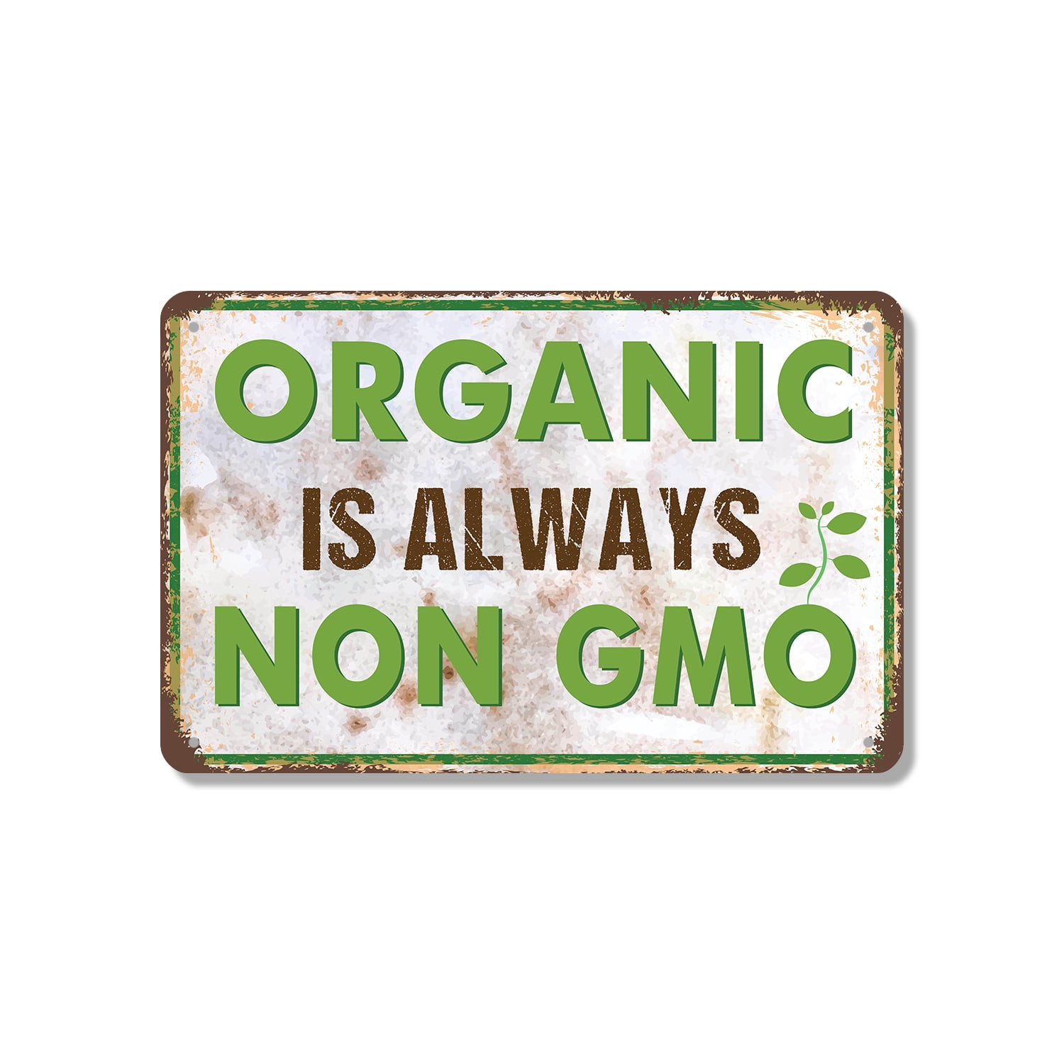 Organic Is Always Non GMO Vintage Style (2 Pack) 7 Inch x 10 Inch ...