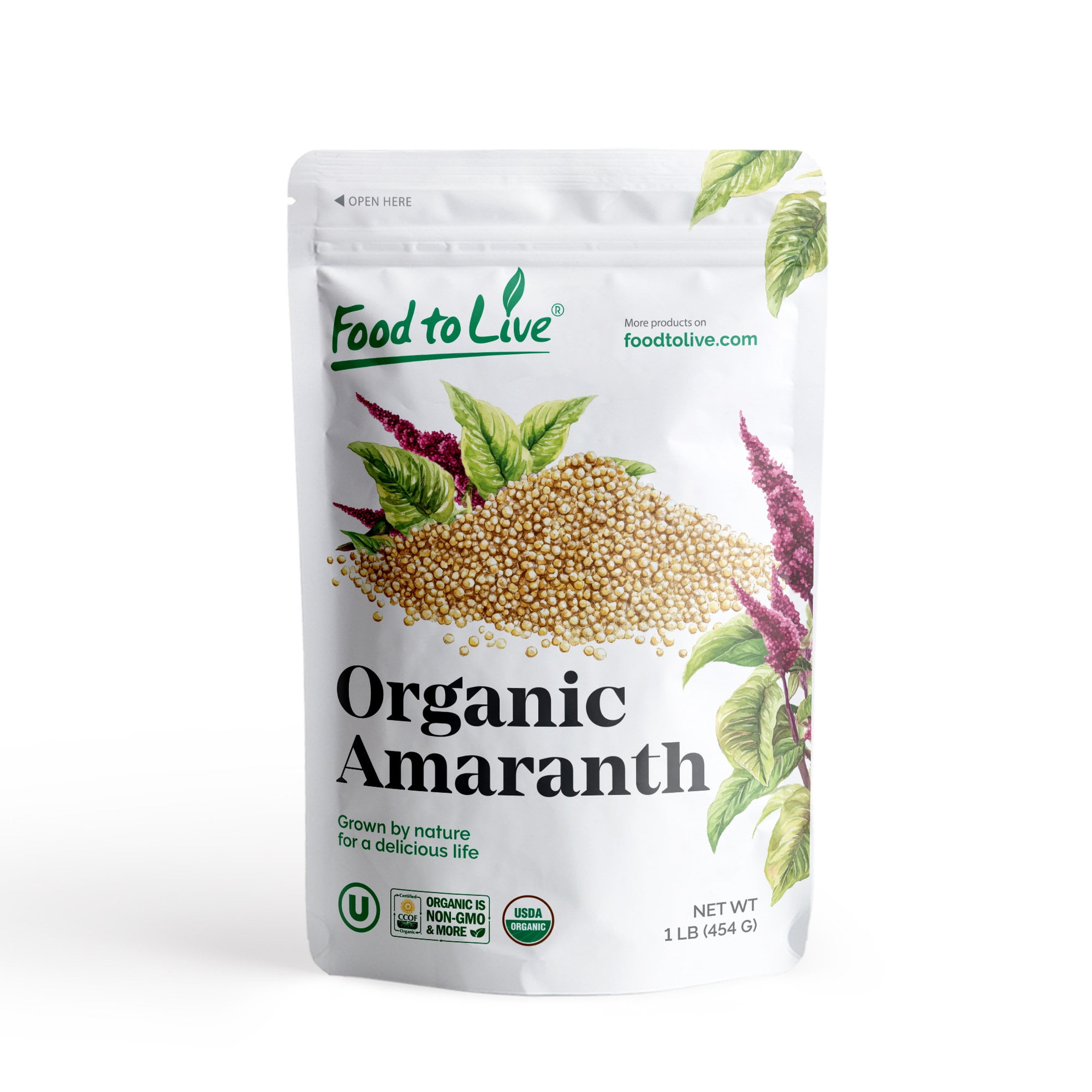 Organic Amaranth Flour, 1 Pound — Non-GMO, Kosher, Raw, Vegan — by Food ...