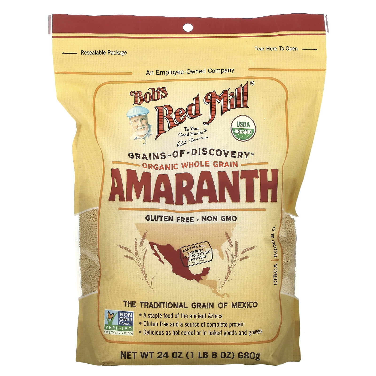 Organic Amaranth, Whole Grain, 1 lb 8 oz (680 g) - Walmart.com