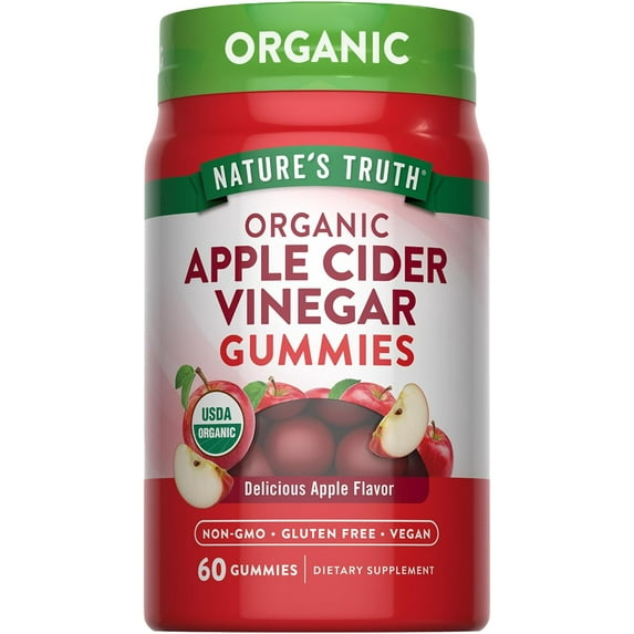 Nature's Truth Apple Cider Vinegar Gummies, 500 mg, Vegan, Gluten-Free - Walmart.com