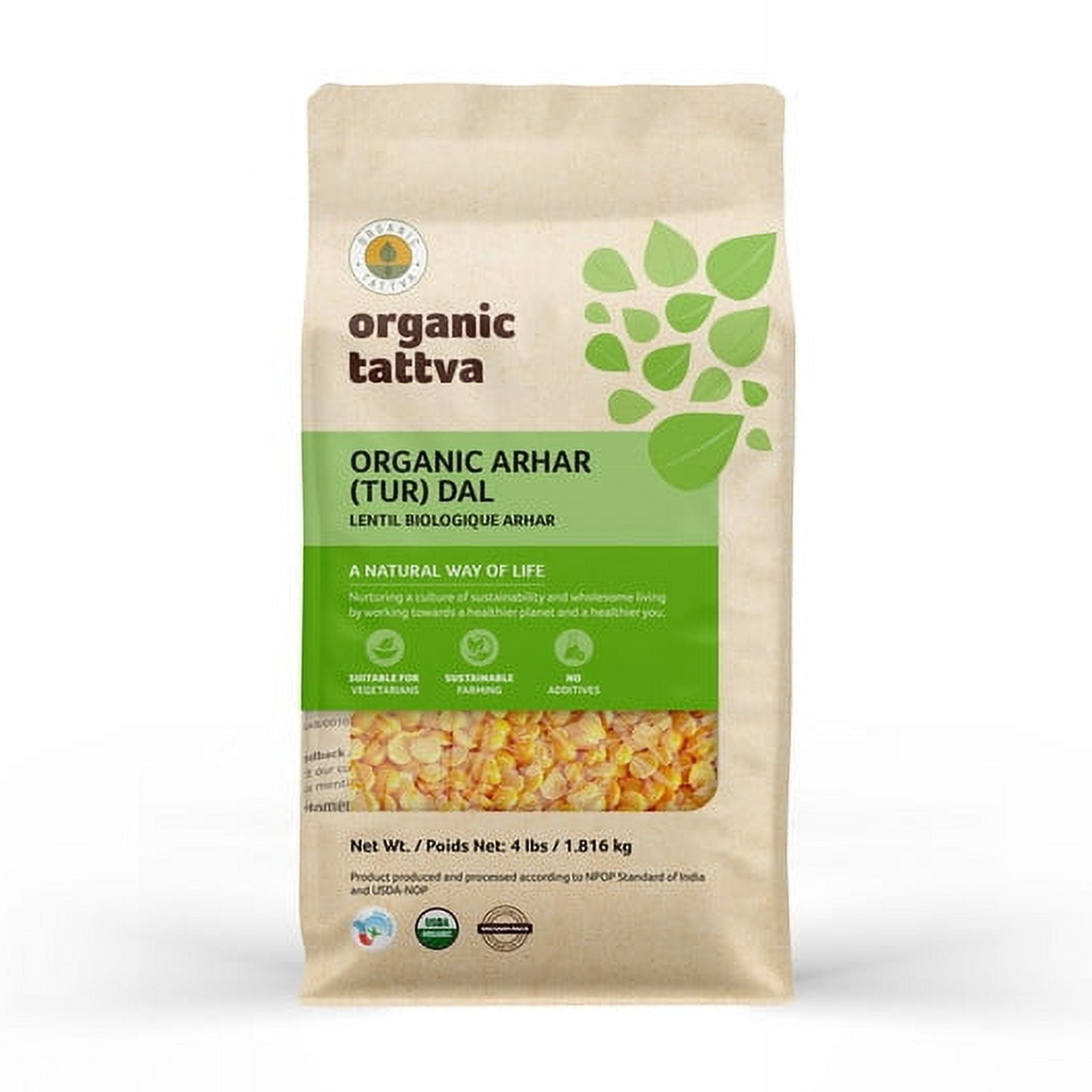 Organic Arhar (Tur) Dal/ Pigeon pea - Walmart.com