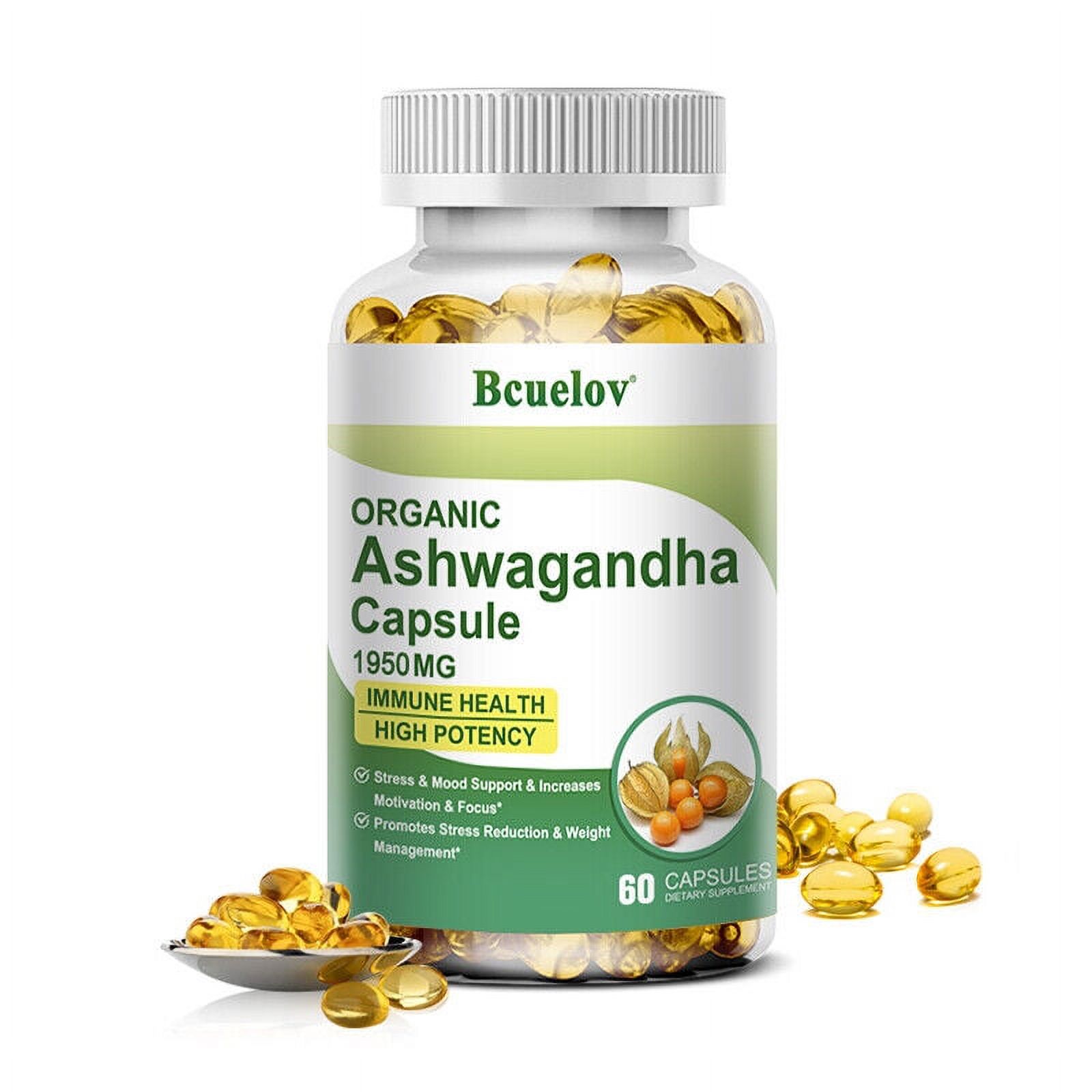 Organic Ashwagandha Capsules 1950mg Supplement 60 Capsules - Walmart.com