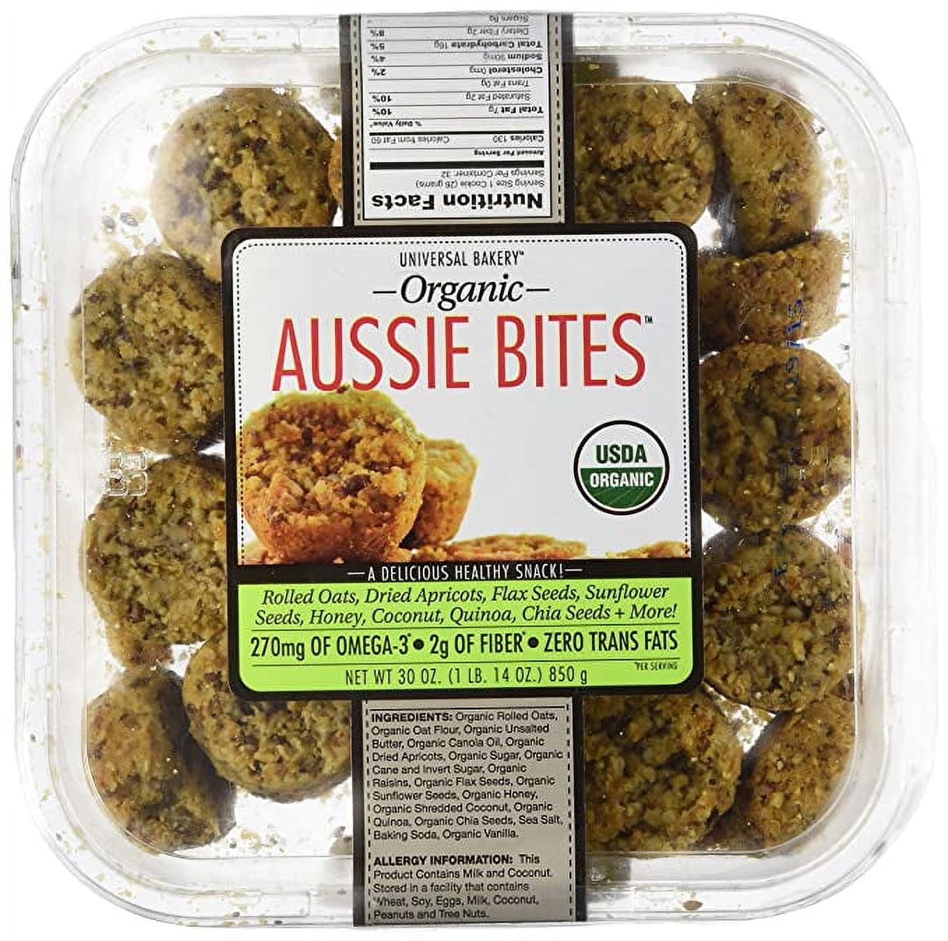 Organic Aussie Bites 30 OZ. (2 Pack) - Healthier Coconut Snack Food ...
