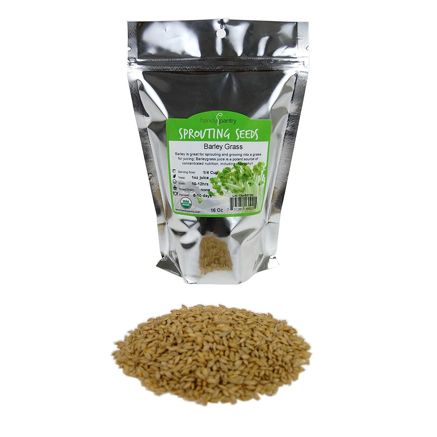 Handy Pantry Barley Seeds, 1 Lbs, Whole Hull Intact, Juicing, Food ...