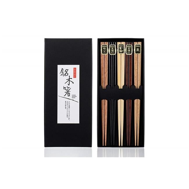 Organic Basic Hardwood Japanese Reusable Wood Chopsticks - Pair of 5 ...