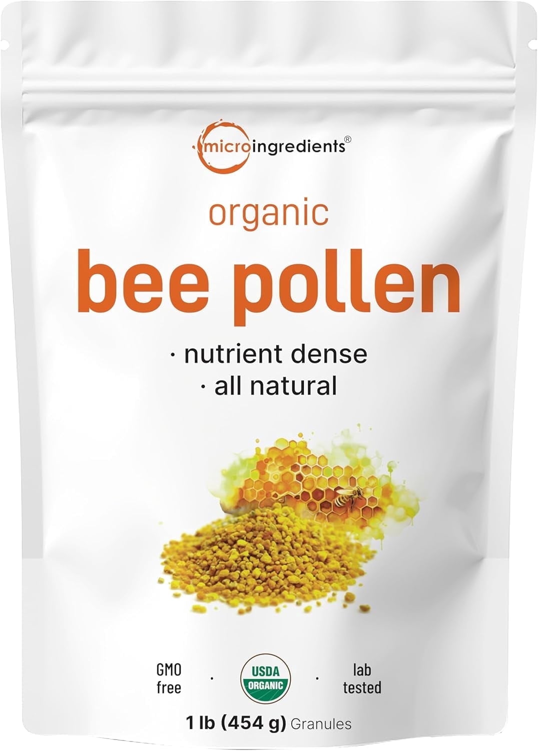 MICROINGREDIENTS Organic Bee Pollen Granules, 1 lb, Raw & Natural ...