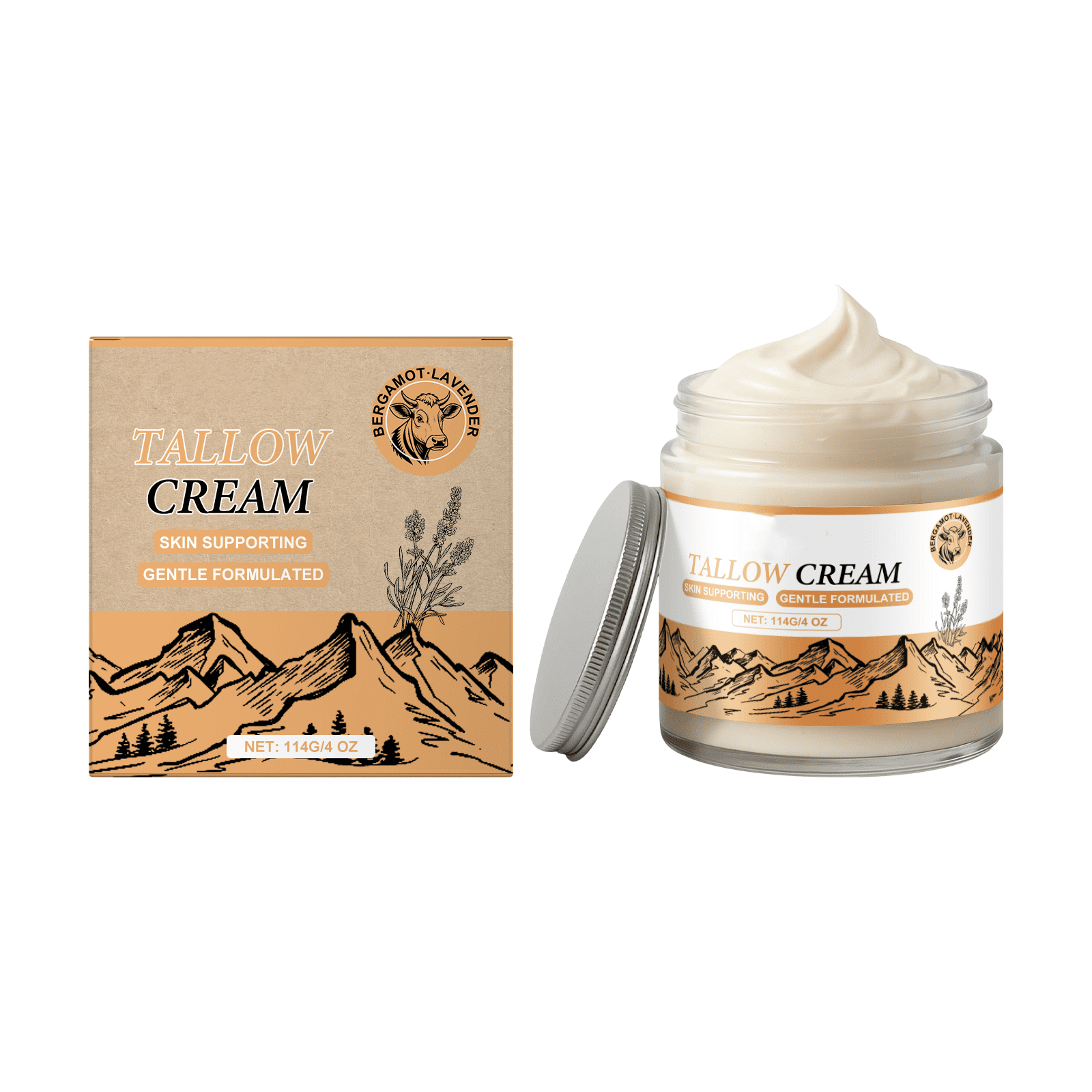Organic Beef Tallow Cream, Soothing Daily Moisturizer for Sensitive ...