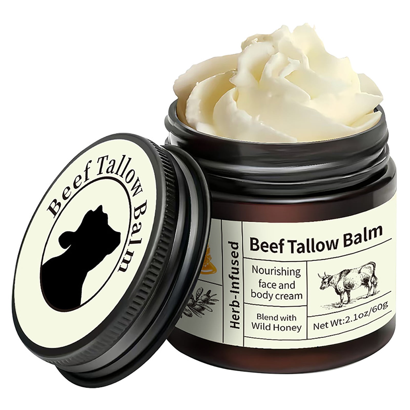 Organic Beef Tallow, Deeply Nourishing for Face & Body Care - Walmart.com