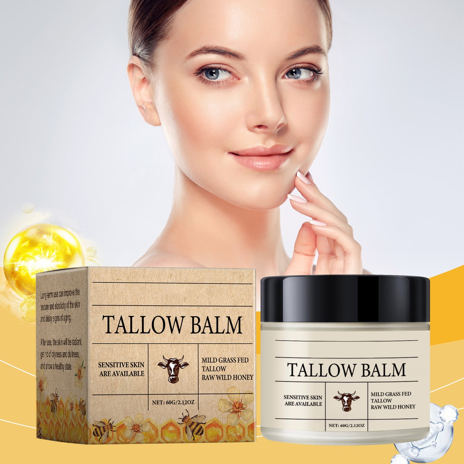 Organic Beef Tallow For Skin,Organic Grass-Fed Beef Tallow Balm With ...