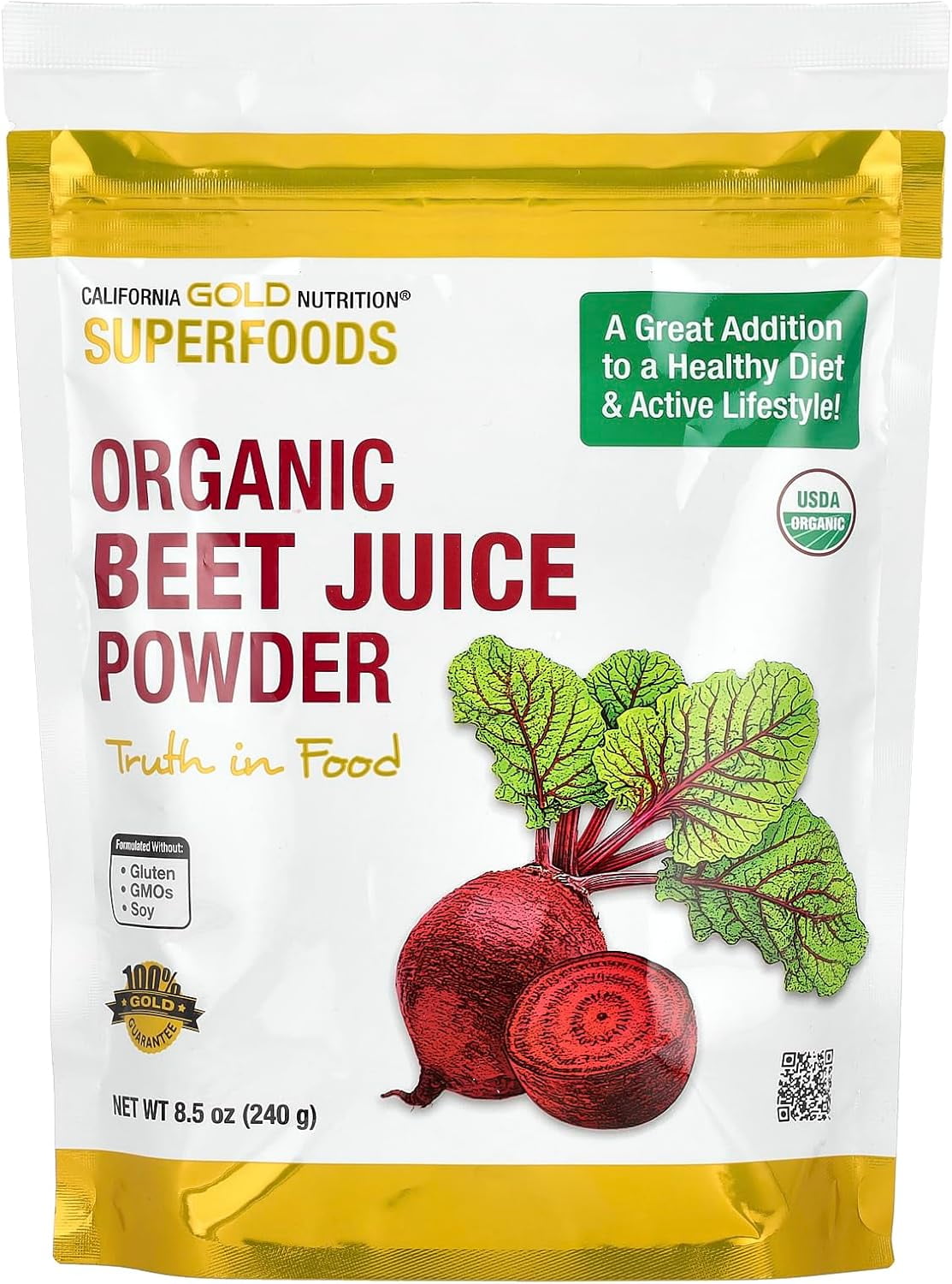 Organic Beet Powder, Sourced from USA, USDA Certified Organic, 8.5 oz ...