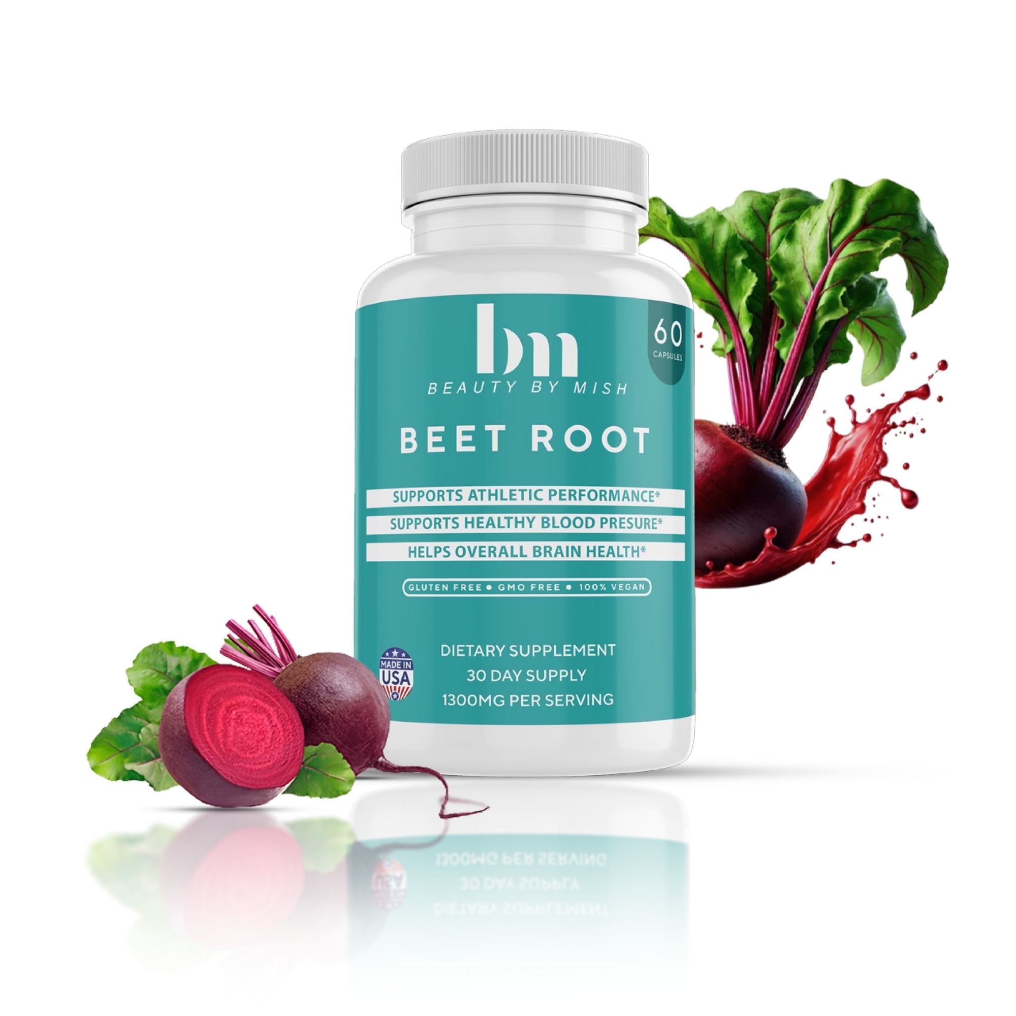 Organic Beet Root Capsules 1300mg, Beet Root Supplement Support Healty ...