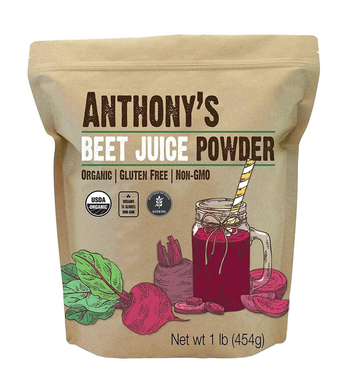 Organic Beet Root Juice Powder, 1 lb, Gluten Free, Non GMO, Vegan ...