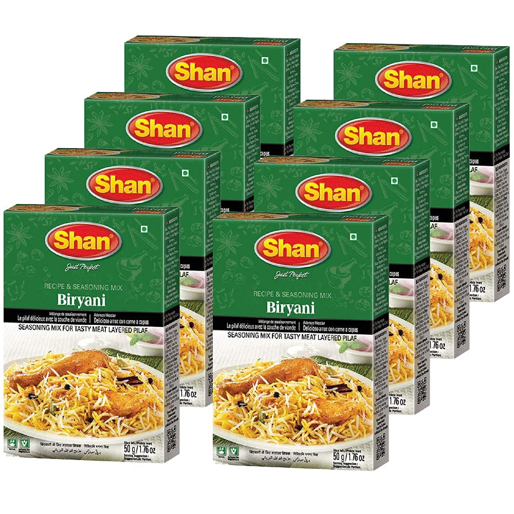 Organic Biryani Masala Powder By Shan 50gm, 1.7 Ounce | Pack Of 8 ...