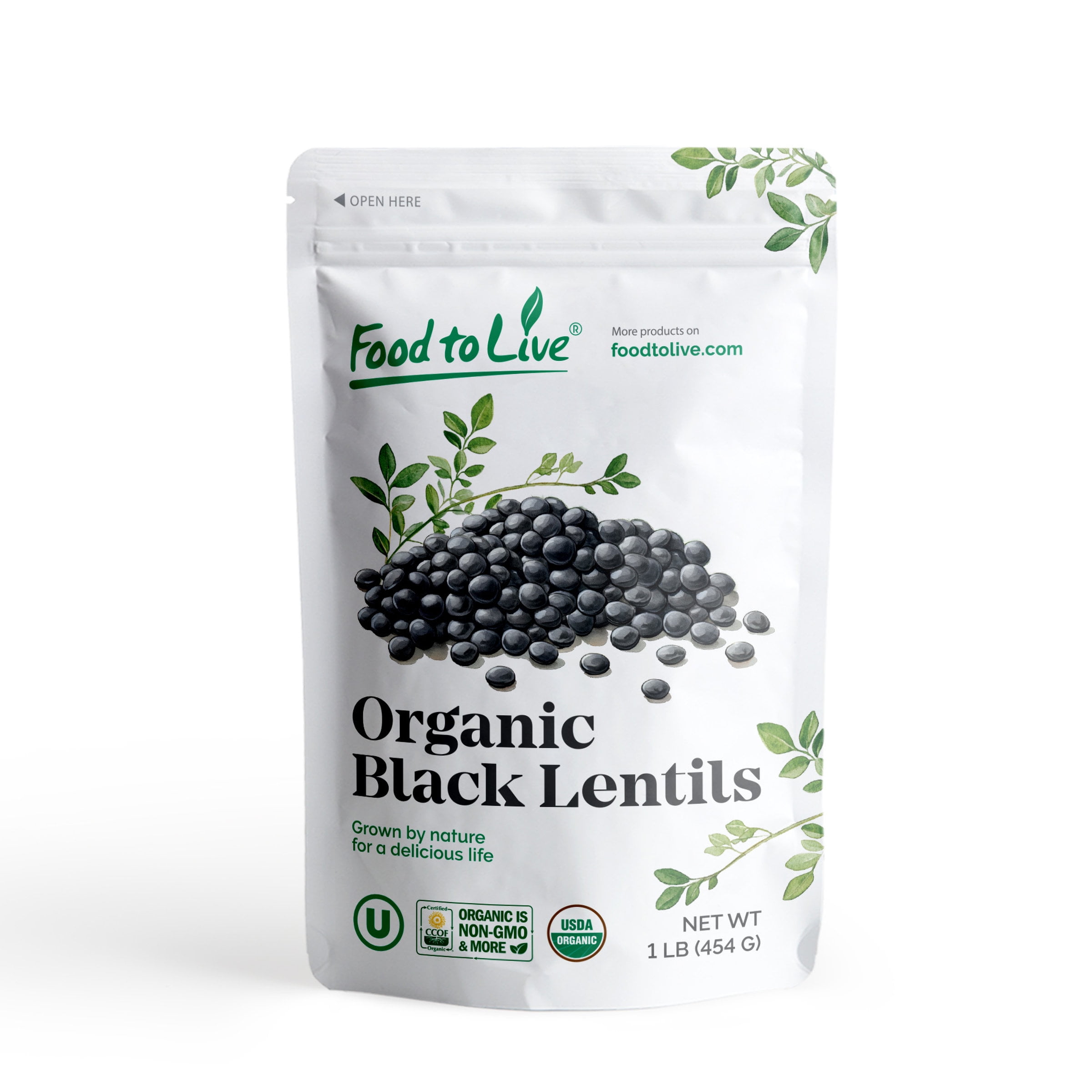 Food to Live, Organic Black Lentils, 1 Pound, Kosher Vegan - Walmart.com