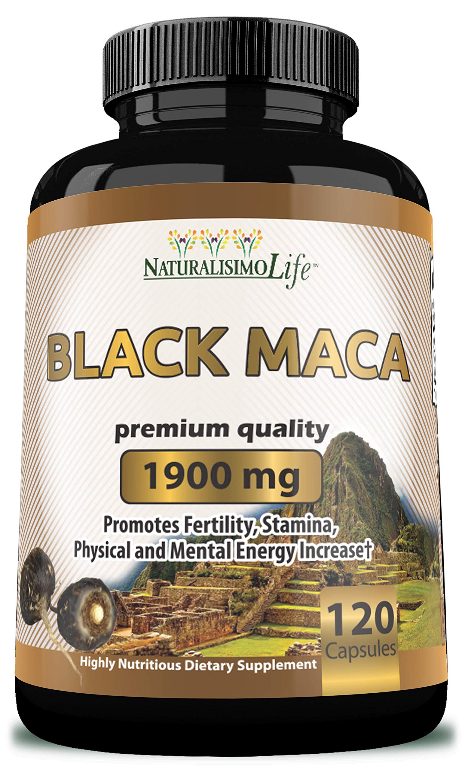 Organic Black Maca 1,900 mg per serving Natural Energy Booster Peruvian ...