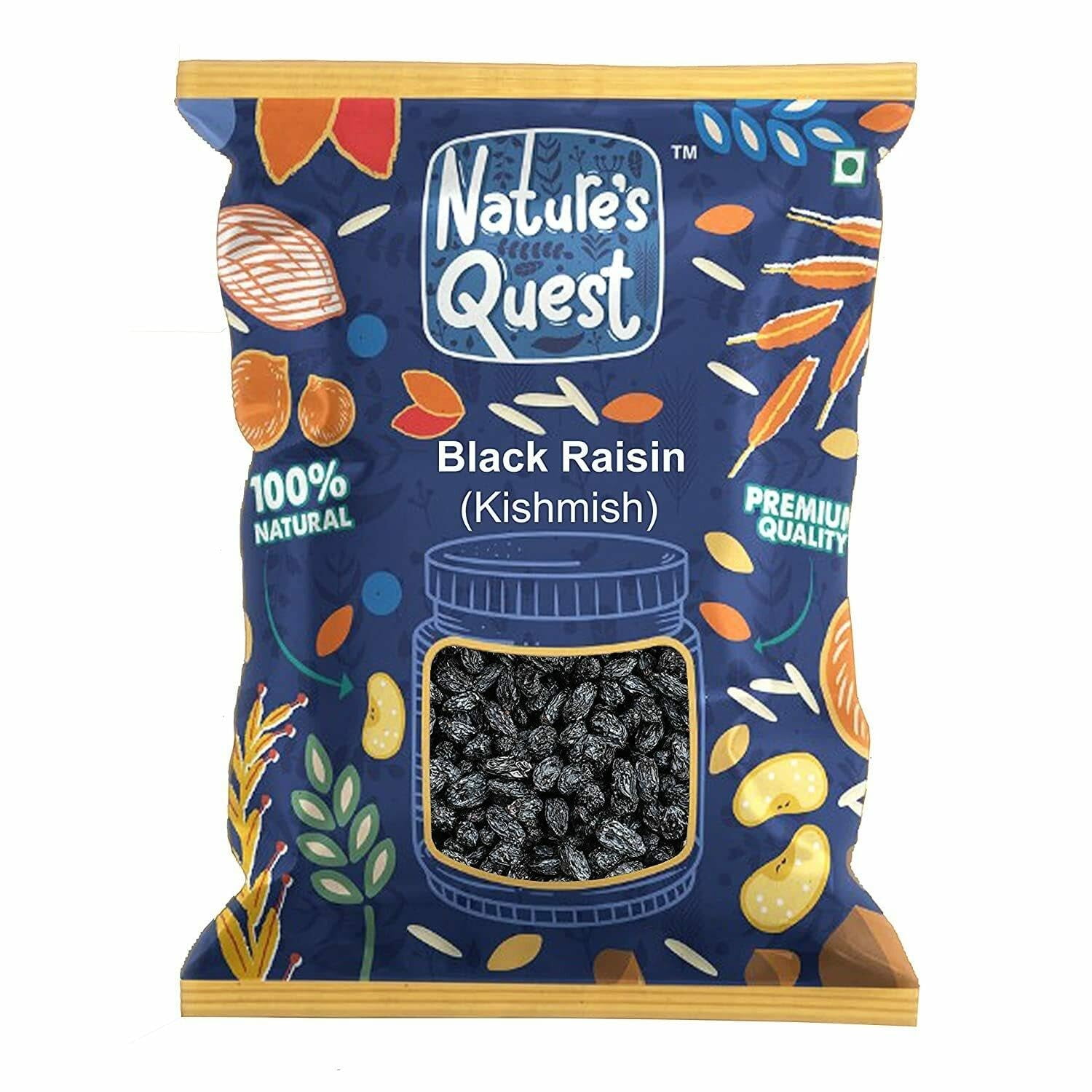 Organic Black Raisins (Kishmish) By Nature's Quest 900gm, | Rich In ...