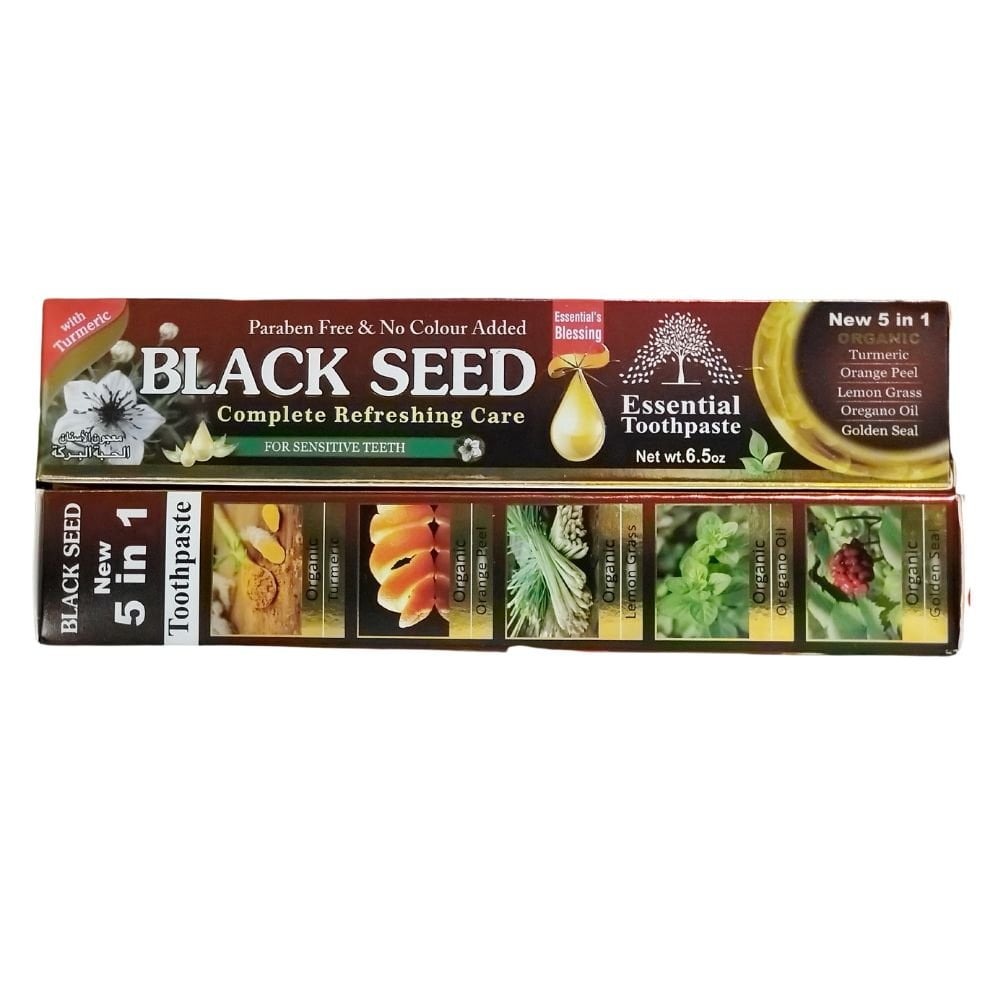 Organic Black Seed Essential Toothpaste 5 in 1 100% Fluoride Free ...