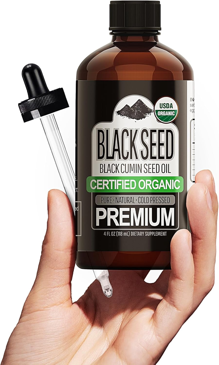 100% Pure & Natural Organic Black Cumin Seed Oil - USDA Certified, Cold ...
