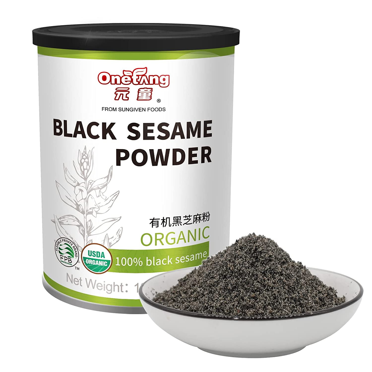 Organic Black Sesame Powder, Protein Source No Sugar, Low Temp Roasted ...