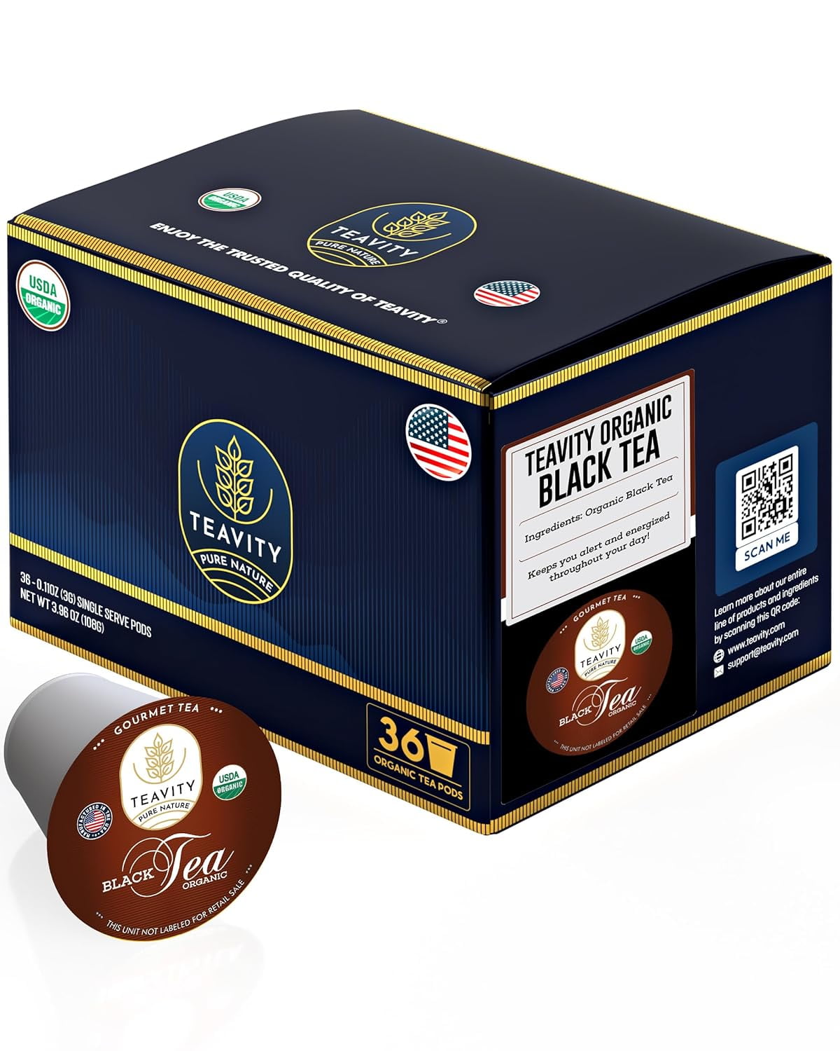 Organic Black Tea Pods for - Naturally Caffeinated Tea for KCup ...