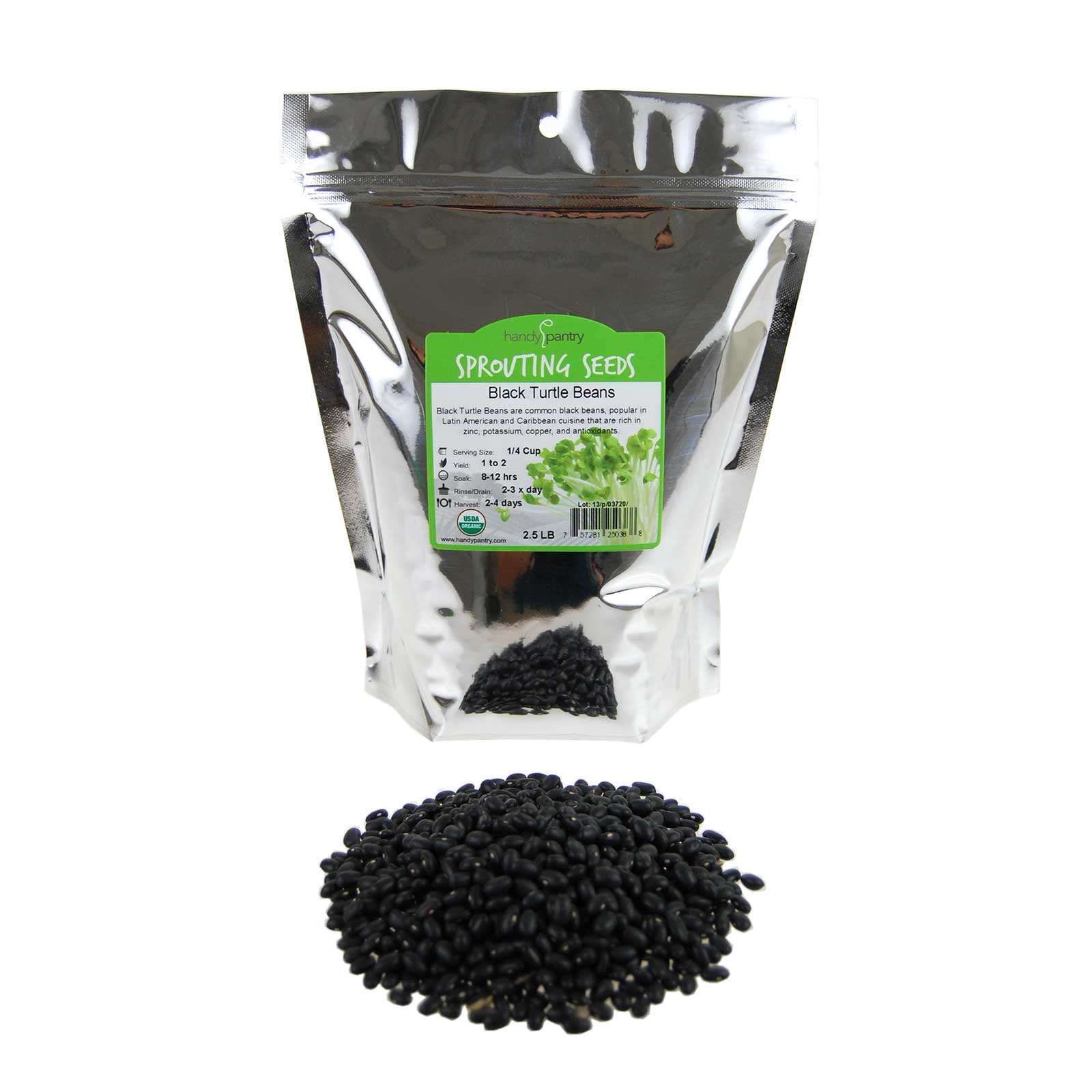 Organic Black Turtle Beans -2.5 Lb- Called Black Bean & Spanish Black ...