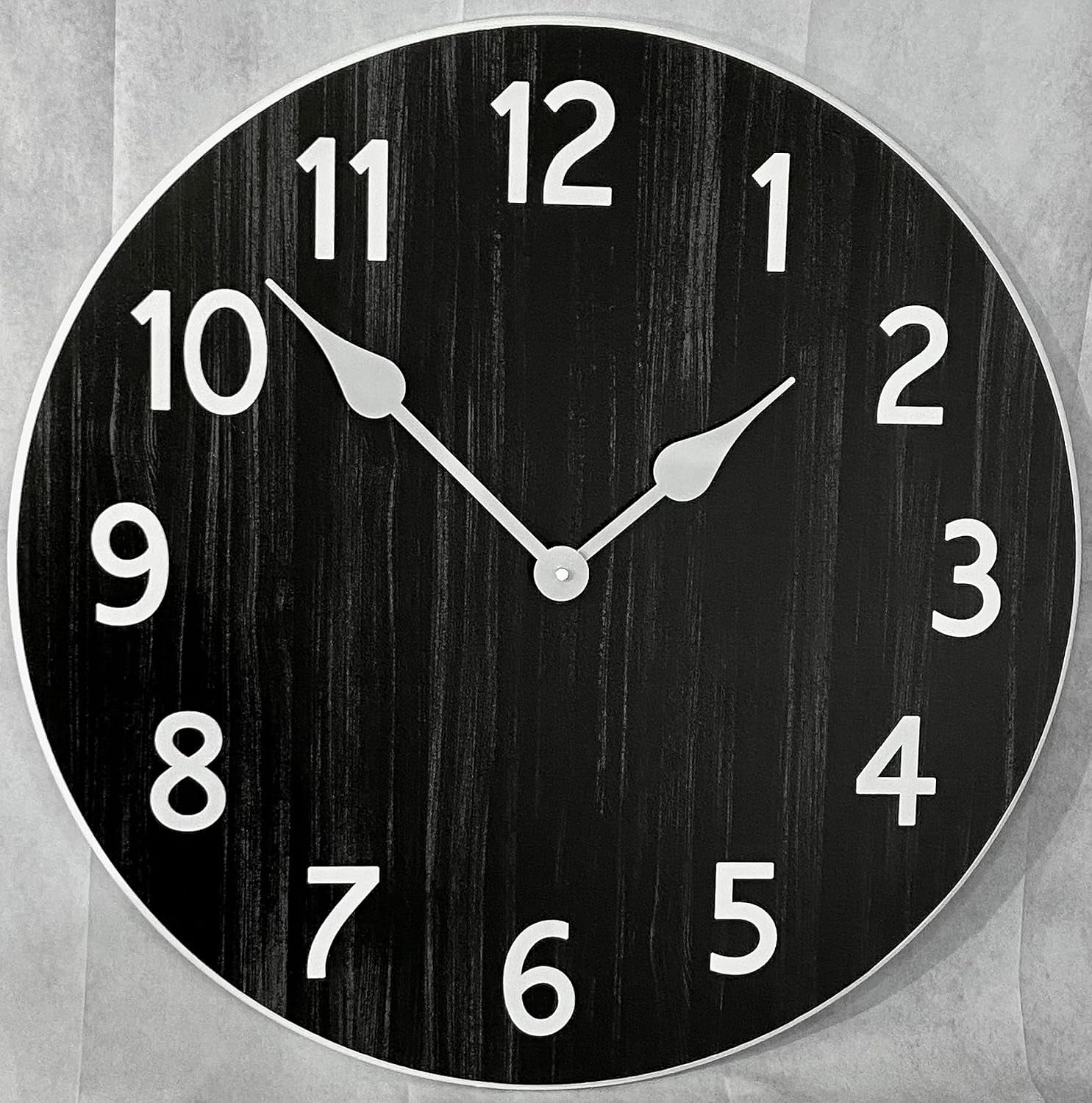 Organic Black Wall Clock | Ultra Quiet Quartz Mechanism | Hand Made in ...